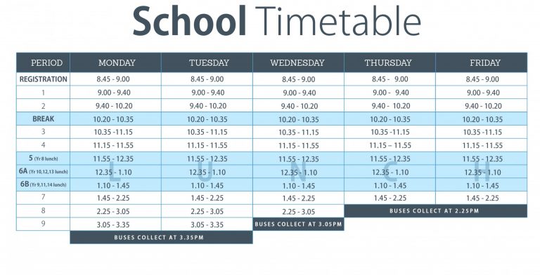 School Timetable « Belfast Model School for Girls
